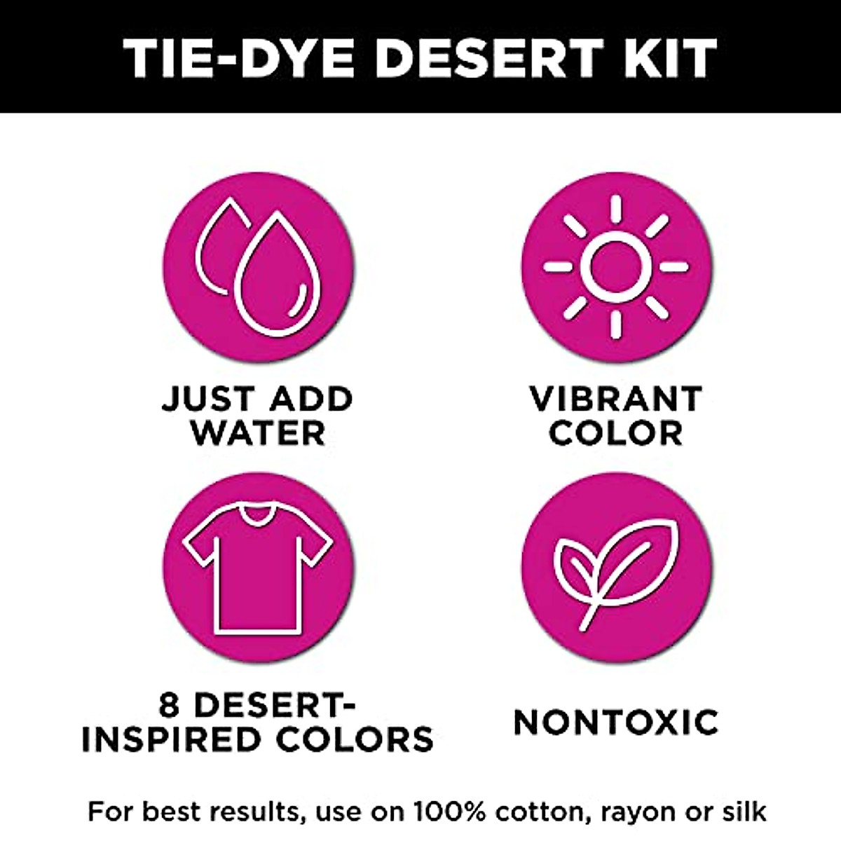Tulip One-Step Tie-Dye Kit, Desert Colors, Easy Craft Activity, Permanent Fabric Designs, 8-Color