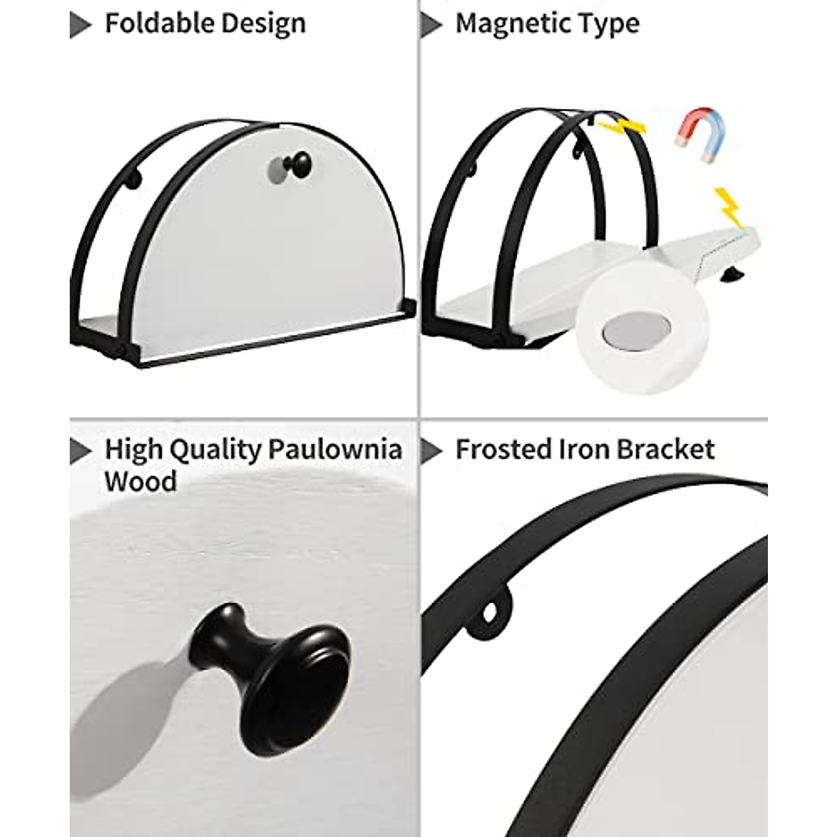 Petrala White Nightstand, Mini Simple Floating Nightstand Modern Minimalist Wall Mount Shelf for Bedroom Decor Sturdy Small Storage Rack Foldable Bedside Table for Bedroom Living Room Study Room