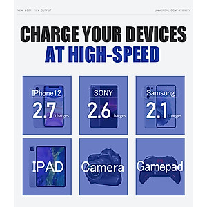 ULUSERN Rechargeable Battery/Power Bank 12v 14400mAh for Heated Jackets, Heated Hoodies and Heated Vests,DC Port Diameter : 4mm