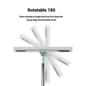 Retractable Silicone Floor Scraper Bathroom Wiper 35cmsiliconegroundscrape 52cmsiliconescrape, Silicone Scraper Broom Magic Wiper & Floor Mop (52cm,1set+3silicone Strips)