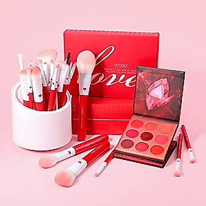 Docolor Professional Makeup Brushes Set 32Pcs Make up Brushes Premium Kabuki Foundation Blending Face Powder Blush Contour Eye Shadows Eyebrow Eyeliner Make Up Brush Gift Kit