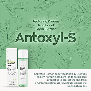 Elizabeth Mott Hyaluronic Acid Toner for Face & Moisturizing Glow Essence with Antoxyl-S, K-Beauty Hydrating Skincare for Dry or Sensitive Skin, Cruelty-Free, Vegan 2-in-1 Toner Serum 5.07 fl oz