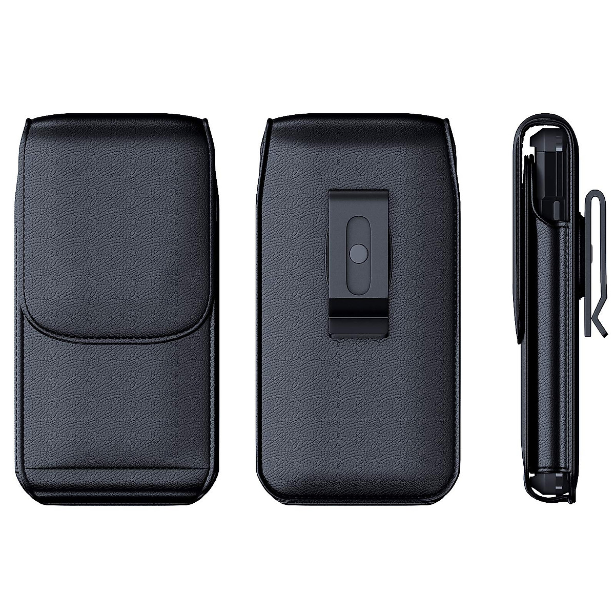 Meilib Holster for iPhone 14, 14 Pro, 13, 13 Pro, 12, 12 Pro, 11 Pro, X, Xs, Cell Phone Belt Holder Case with Swivel Belt Clip, ID/Card Storage Pouch Cover (Fits iPhone with Otterbox Case on) Black