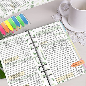 2024 Planner Monthly Weekly And Budget Paper Kit, 6 Ring Planner Accessory, 6.73” X 3.72”, Personal Size For Budget Planner Binder Cover, Money Binder Organizer For Cash