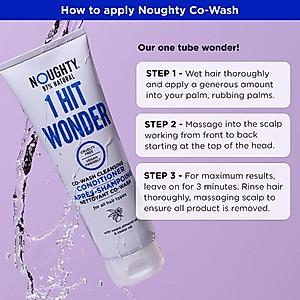 Noughty 97% Natural 1 Hit Wonder Co-Wash Non Foaming 2 in 1 Shampoo and Conditioner With Sweet Almond Oil and Castor Oil, Sulphate Free Vegan Haircare 250ml