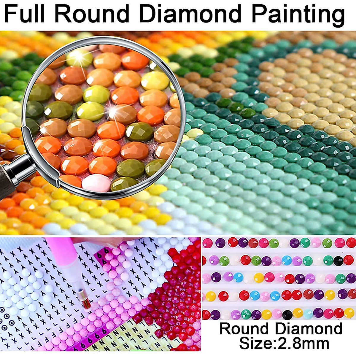 Clendo 12 Pack Diamond Painting Kits for Adults,5D Landscape Diamond Art Kit for Beginners, DIY Paint with Diamonds Round Full Drill Paintings Gem Art for Home Wall Decor Inch12X16