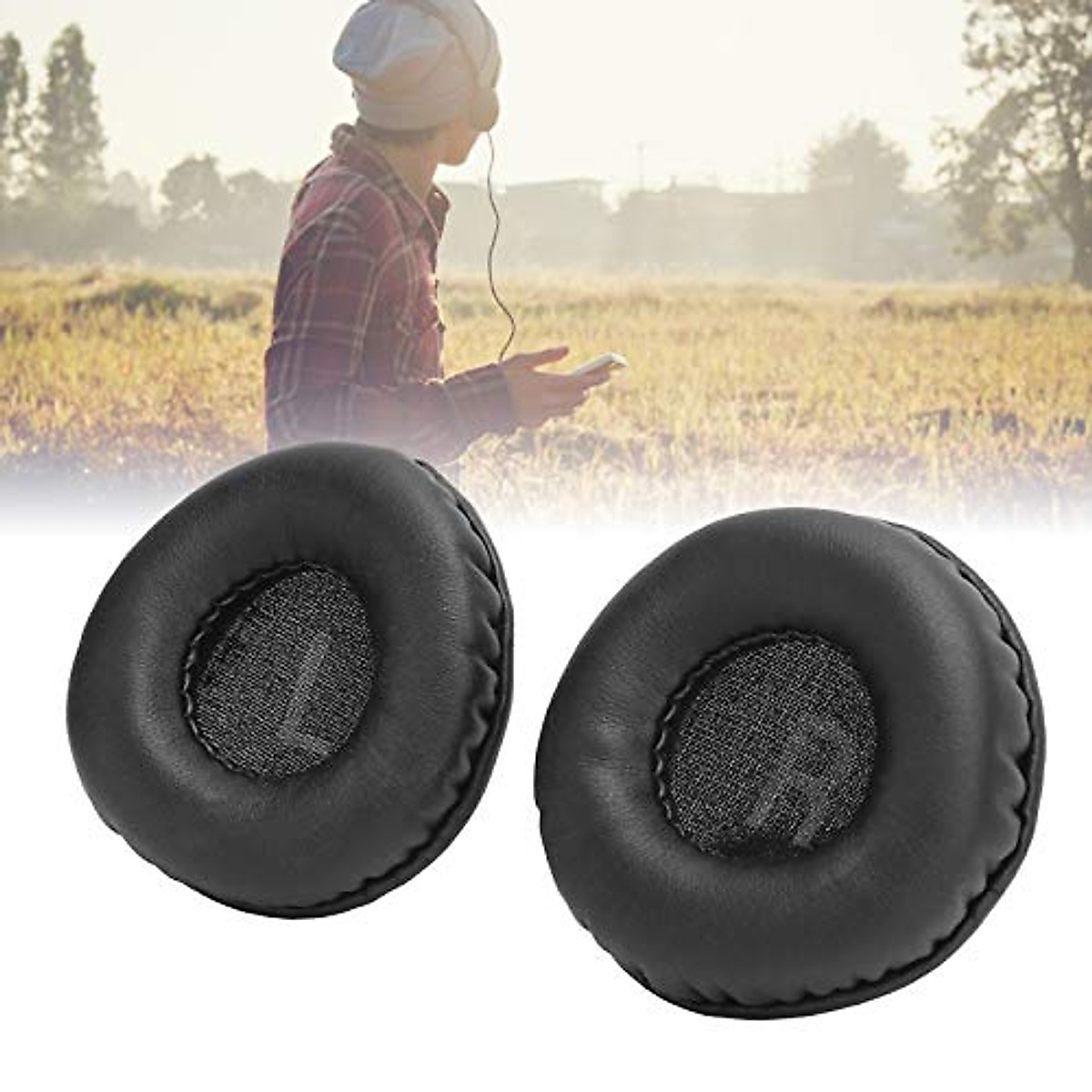 Ear Cushions Compact Size Artificial Leather 60MM Headphone Earpad Easy to Install for Home Office Earphones 2.4in Earphones