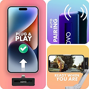 Movo Wireless Mini DI Wireless Mini iPhone Microphone for Video Recording - iPhone Lavalier Mic for Vlogging, Content Creation, Podcasting, YouTube, Tiktok - Wireless iPhone Microphone
