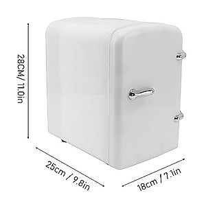 Mini Beauty Fridge, Portable Cooler Warmer Refrigerator ABS Plastic 36W AC100-240V DC12V Noiseless for Office (US Plug)