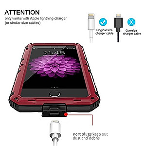 seacosmo Case for iPhone SE 2020, iPhone 7/8 Waterproof, Full Body Protective Shell with Built-in Screen Protector, Military Grade Rugged Heavy Duty Cover, Red