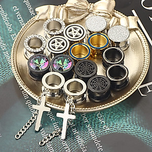 8 Pairs Ear Plug Tunnel Earrings Gauge Star Stretcher Piercing Body Stainless Steel Screw For Women Men 2g-16mm