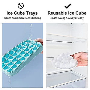 Tngan Reusable Ice Cube, 75 Pack Plastic Round Ice Cube for Drinks Refreezable BPA Free, Washable Permanent Ice Ball for Cocktails, Whiskey, Wine, Coffee Non-Melting (Transparent)