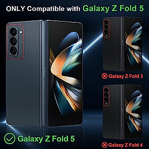 MALEWOLF Compatible with Samsung Galaxy Z Fold 5 Case [Camera Lens Protector] [Hinge Connector], Matte Translucent Slim Shockproof Silkly PC & TPU Phone Cover for Samsung Z Fold 5 Women Men (Blue)