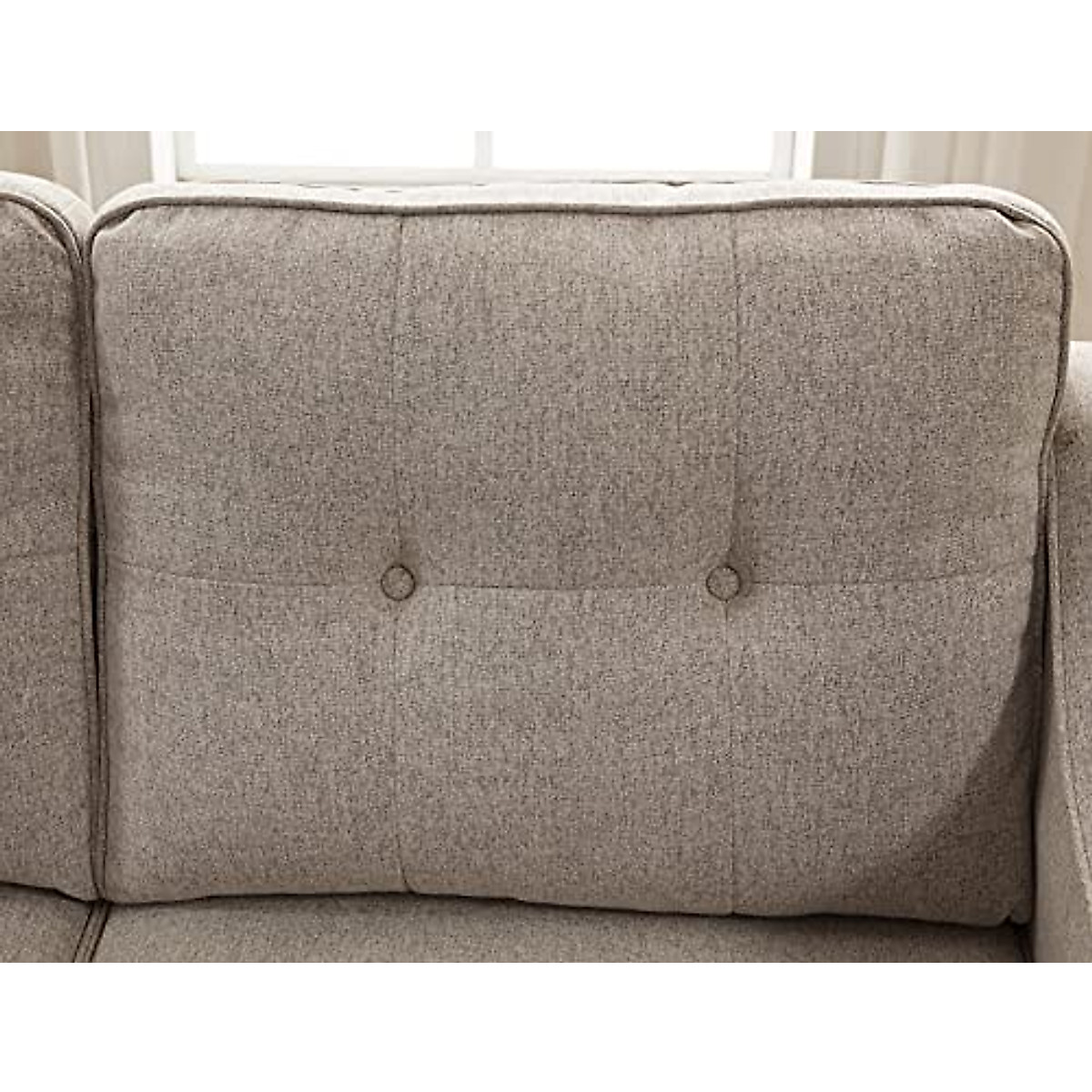 Legend Furniture Living-Room Sofa-Chaise Modular L-Shaped Flexible Combination Fabric Nailhead Trim Corner Sectional, 106" Wide, Grey