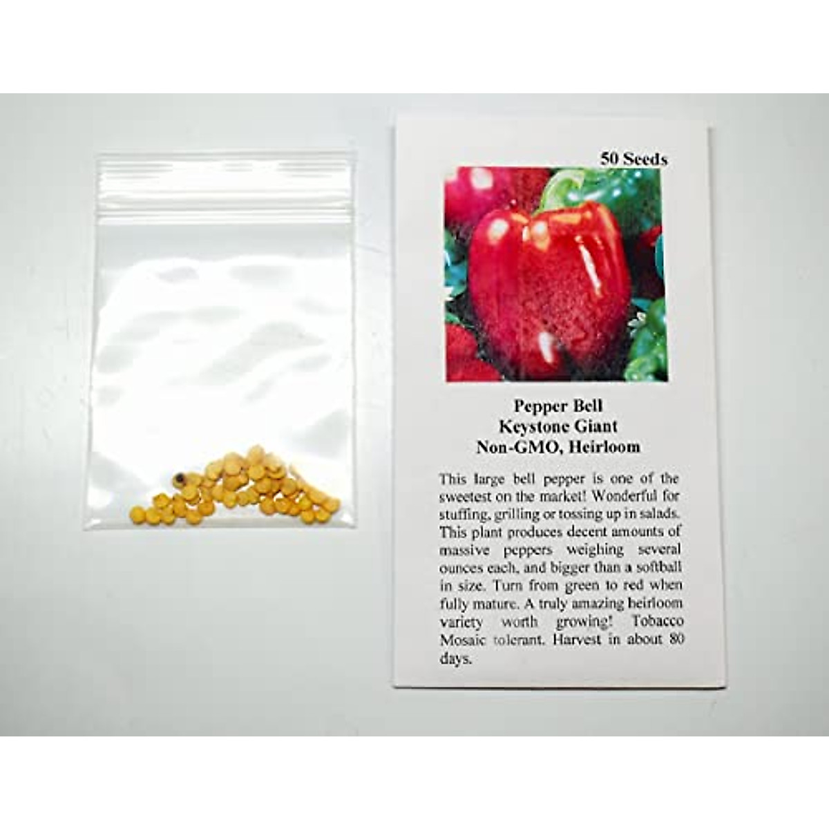 David's Garden Seeds Pepper Bell Keystone Giant 1188 (Red) 25 Non-GMO, Heirloom Seeds