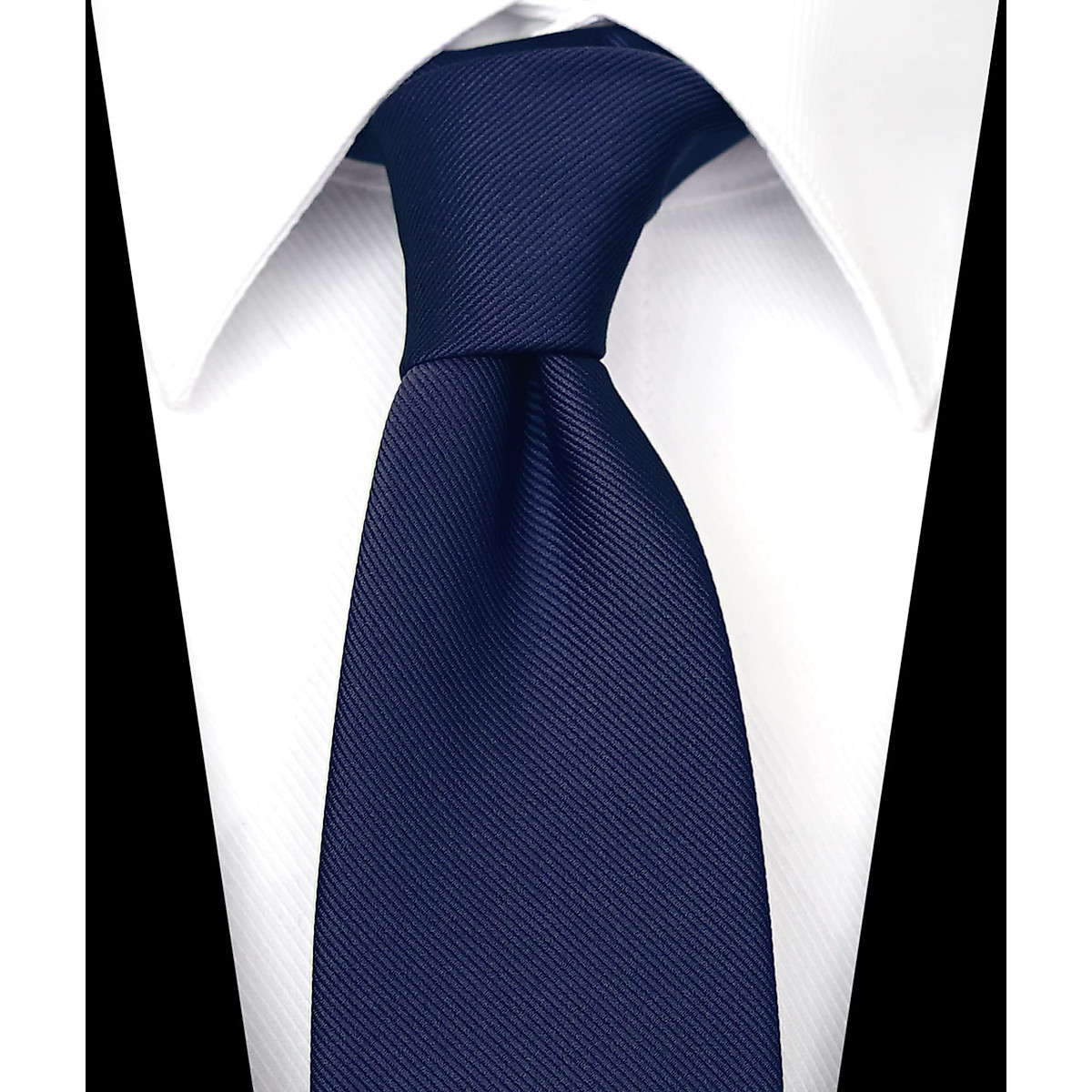 ZENXUS Extra Long Solid Tie for Men Big and Tall, Deep Navy XL Tie 63 inch