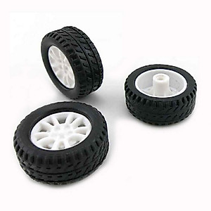 10pcs Toy Car Wheels 20mm Rubber Tire for 2mm Shaft DIY Model Accessories
