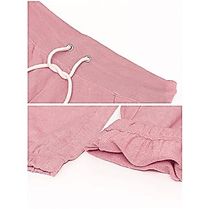 U.S. Polo Assn. Essentials Womens Basic Sweatpants with Pockets - French Terry Jogger Sweats (Mauve, Large)