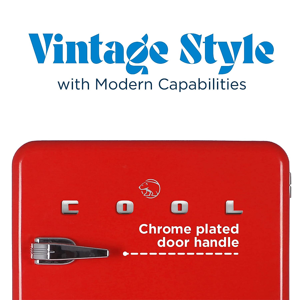 Commercial Cool 1.6 Cu. Ft, Vintage Style, Retro Fridge with 1 Slide-Out Wire Shelf & Bin Storage, Small Refrigerator with Freezer, Red