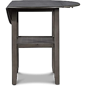New Classic Furniture Gia Drop Leaf Counter Table with Two Chairs, 42-Inch, 42.25" Set, Grey