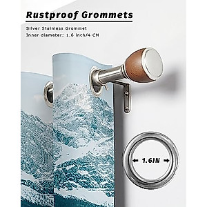 Outdoor Curtains for Patio 2 Panels Set Park Lake Forest Natural Scenery under the Sun Waterproof Privacy Outside Curtain Sun Blocking Grommet Drapes for Porch Gazebo Pergolas Balcony 52x108 Inch