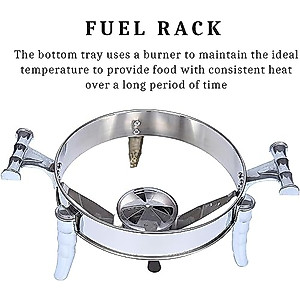 Stainless Steel Chafing Dish Fuel Holders, Round Catering Buffet Warming Container Server Tray, with Food Pan and Lid, for Party or Banquet