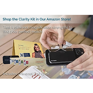 ThinOptics Keychain Case and Readers Rectangular Reading Glasses, Black, 44 mm + 2.5 dioptre