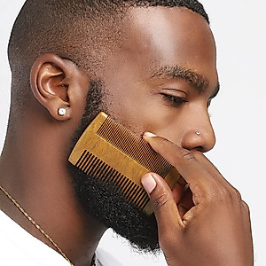CREMO - Premium Beard Comb For Men | 100% Natural Wood With Woody Fragrance