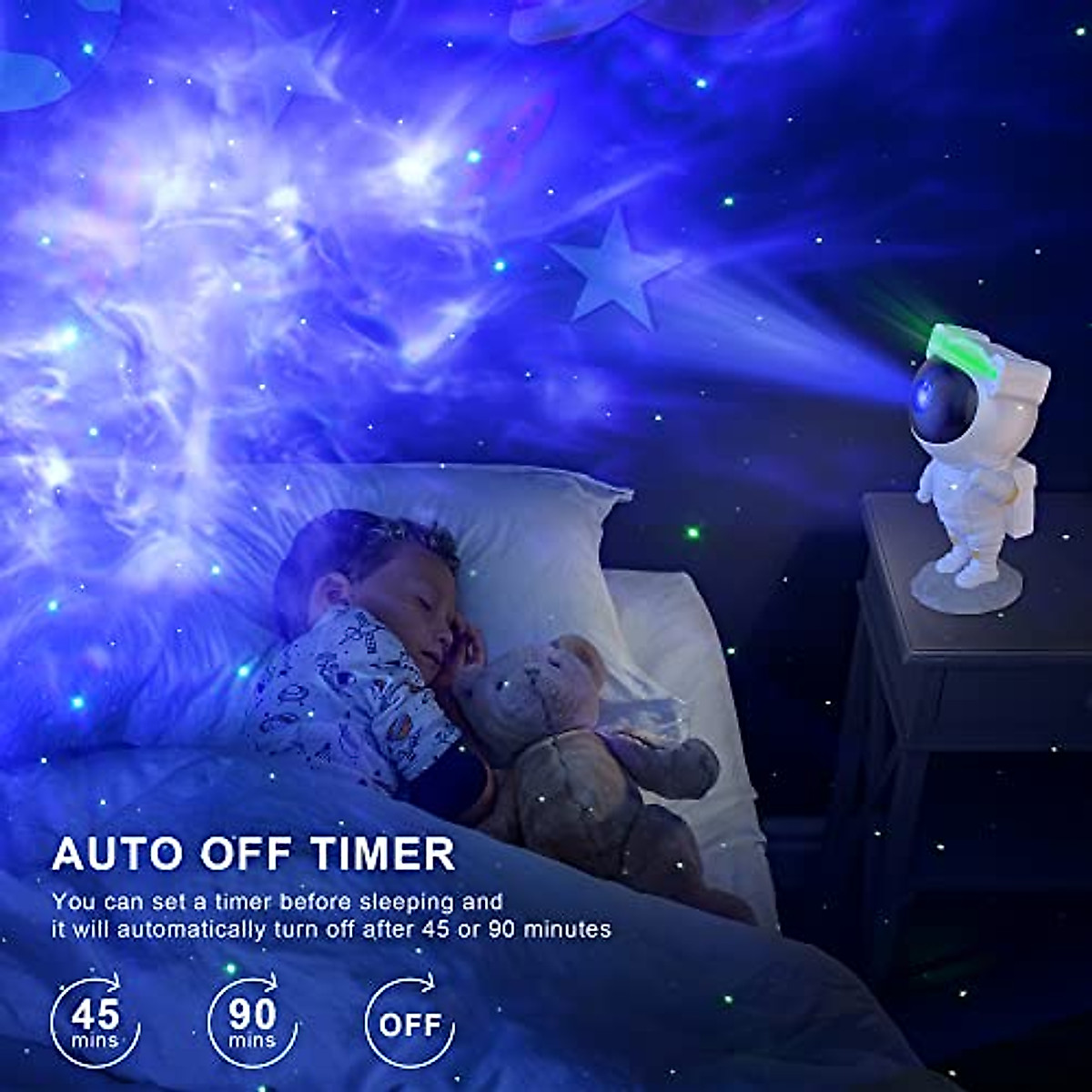 Star Projector Galaxy Light, Astronaut Light Projector Kids Night Light, Nebula Starry Sky Light Projector with Remote and Timer for Kids Adults Bedroom/Birthday/Party/Decoration