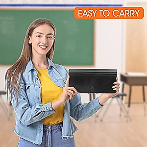 CASAON A6 Black Plastic File Folder with 13 Pockets for Storage and Organization