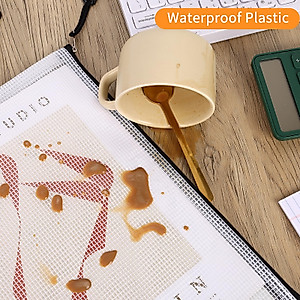 LABUK 52 Pack Mesh Zipper Pouch Bags, A4 Letter Size Zipper Pouch for Organizing, Clear Waterproof Plastic Zipper Bags, File Bag for School Classroom Block Games and Office Supplies