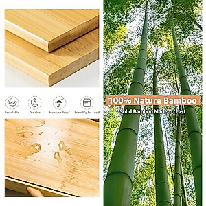 DORPU Extra Large Bread Box, Double Layer Bread Box for Homemade Bread, Bamboo Wooden Bread Storage Container with Tool Holder | Handles | Window, Assembly Required(14.9" x 11" x 15.3") Natural