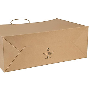 BagDream 16x6x12 Large Kraft Paper Gift Bags with Handles Brown Paper Bags for Shopping, Grocery, Retail, Merchandise, Recycled Paper Bags Sacks (Thicken, 25Pcs)