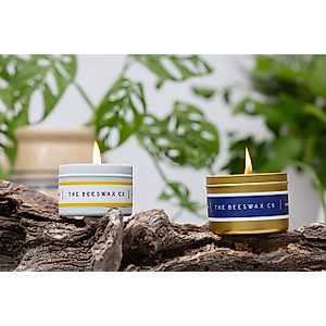The Beeswax Co Southwest Travel Candle Tin - Natural Honey Scented - Long-Lasting & Eco-Friendly - Cotton Wick - Slow Burning - Hand Poured Pure Organic Bees Wax - 4oz Candles - 2.5 x 1.5