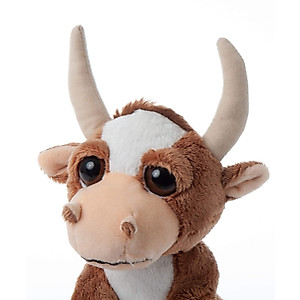 The Petting Zoo Longhorn Stuffed Animal, Gifts for Kids, Bright Eye Zoo Animals, Longhorn Plush Toy 7 inches