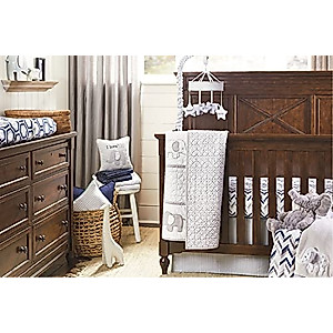 Wendy Bellissimo Super Soft Decorative Pillows + Square Throw Pillows for Baby Nursery Décor (11x11) - Elephant Grey and White