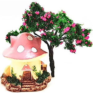 HYG 100pc Fairy Garden Accessories, Miniature Fairy Garden Decoration Figurines Kits, Fairy Garden Dollhouse and Animals, Micro Landscape Ornaments Kit, Briquettes Figurines Sets (A)