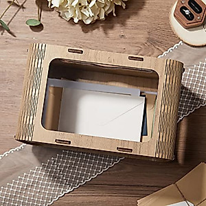 AW BRIDAL Wedding Card Box for Wedding Reception, Gift Card Box Rustic Wood Money Box Holder Anniversary Wedding Gifts Decorations, Light Wood