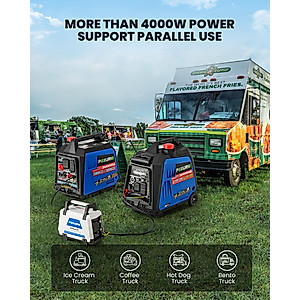 POXURIO 4000 Watt Dual Fuel Inverter Generator, Gas Propane Powered Generator Super Quiet, Remote Start/CO Sensor/RV Ready/EPA for RV, Camping and Home