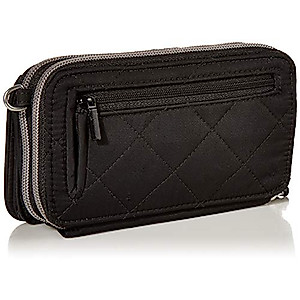 Vera Bradley Women's Performance Twill All in One Crossbody Purse With RFID Protection, Black, One Size