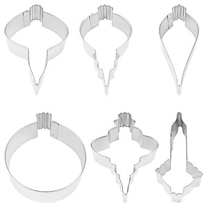 R&M International Christmas Ornament Cookie Cutters, Assorted Designs, 6-Piece Set