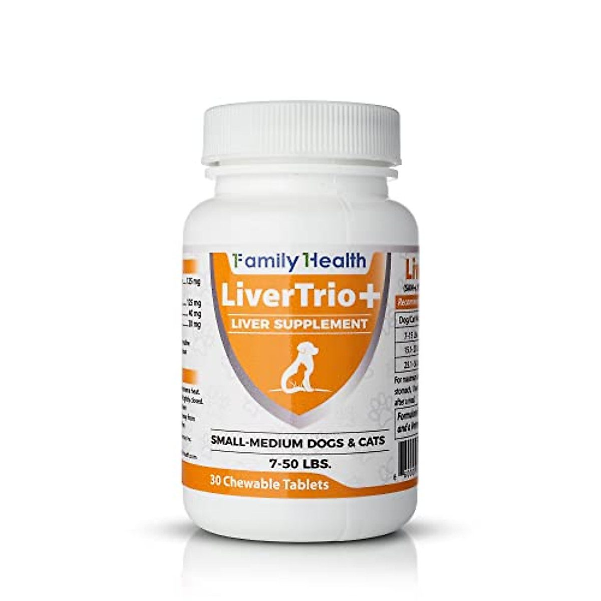 LiverTrio+ Comprehensive Liver Support Supplement for Smaller Dogs. Flavorful Chewable Tablets Combining Same, SPC, Silybin A+B, + Glutathione 30Ct (Small - Medium)