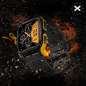 Carbinox Vesta Smart Watch Rugged Fitness Tracker IP69K Waterproof Compatible with Android and iOS Phone Heart Rate Sport Modes