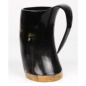 Father's Day Gifts Viking Drinking Horn Mug Premium Dragon Design Original Viking Beer Tankard with Super-Hardwood Bottom | Ideal for Beer Lovers-Wine-Mead & Ale | Medieval Style Stein