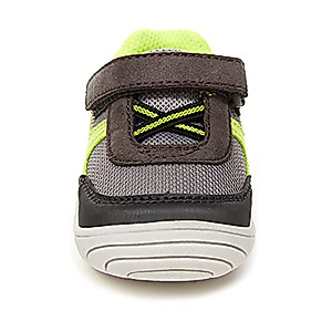 Stride Rite 360 Infant and Toddler Boys Gogo First Walker Shoe, Grey/Neon, 4 Toddler