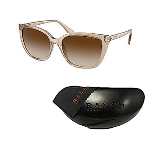 Ralph Lauren RA5274 580213 56MM Shiny Transparent Brown/Gradient Brown Cateye Sunglasses for Women + BUNDLE With Designer iWear Complimentary Eyewear Kit