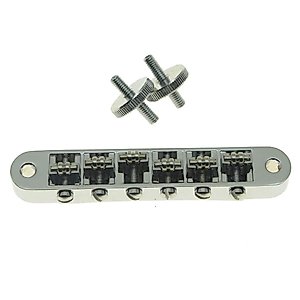 Dopro Chrome Guitar Roller Saddle Bridge Tune-O-Matic Bridge For USA Les Paul,SG,ES Dot,Gretsch Bigsby T-O-M with M4 Posts
