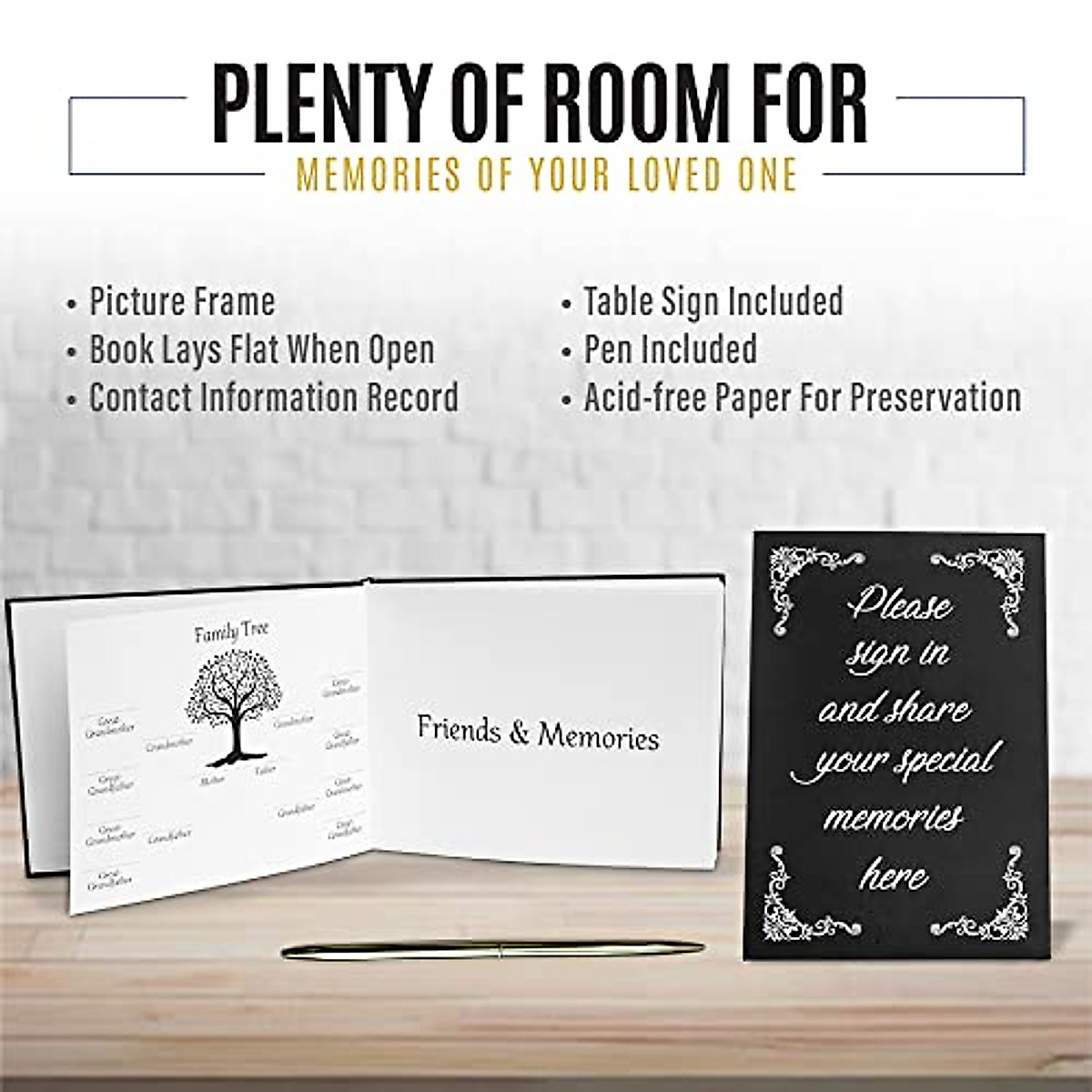 Funeral Guest Book for Memorial Service with Picture, Guest Book for Funeral with Signature Pen, Celebration of Life Guest Book, Memorial Service Guest Book, Memory Book for Celebration of Life