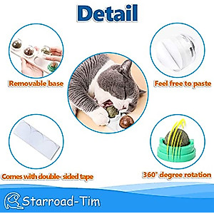 STARROAD-TIM Catnip Balls Catnip Toy for Cats Rotatable Edible Balls Natural Healthy Self-Adhesive Catnip Edible Balls (White)