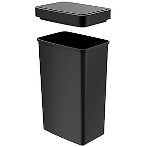 SPABOY 13.2 Gallon Trash Can, Plastic Motion Sensor Kitchen Trash Can, Black, KYH-003